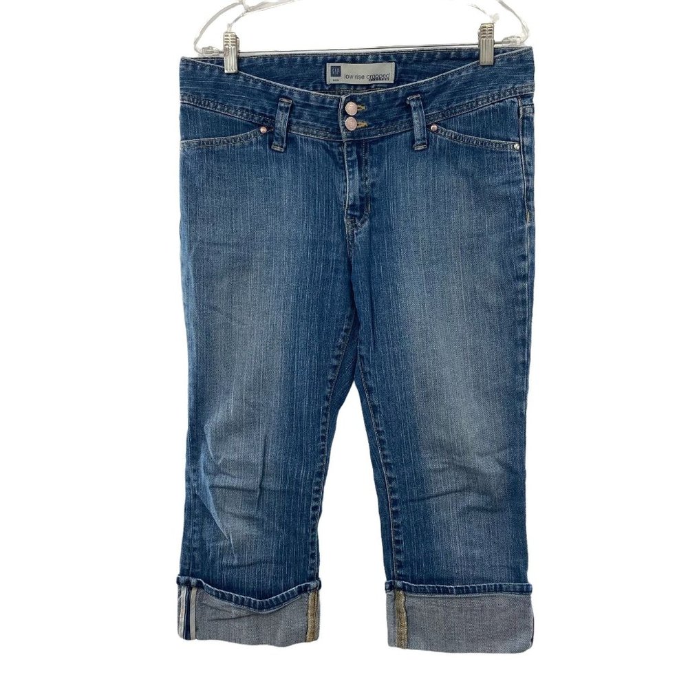 Gap Low-Rise Cropped Stretch Navy Jorts Jeans Womens … - Gem